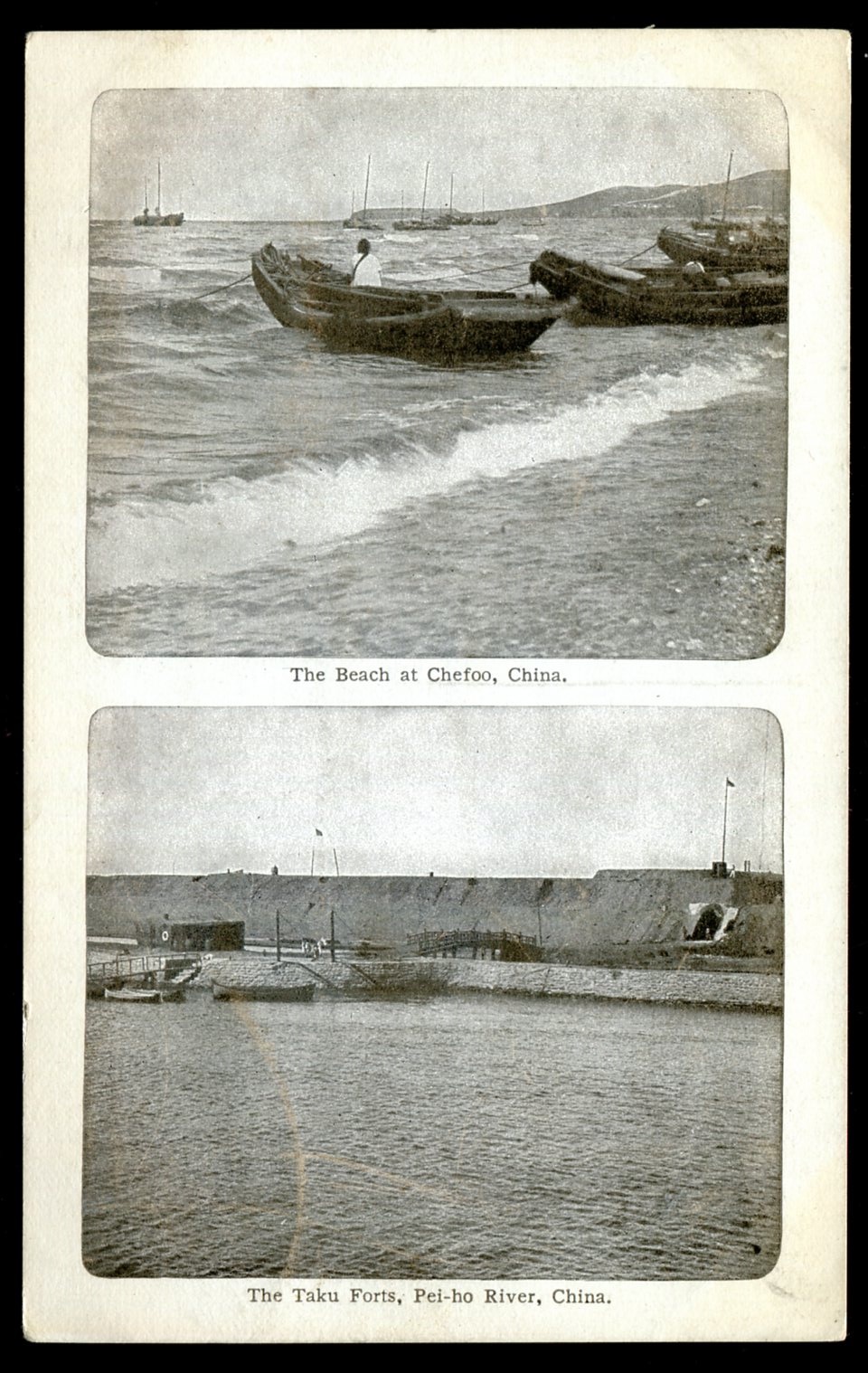 dc1882 - CHINA Chefoo Postcard 1910s Pei-ho River Taku Forts | Asia ...