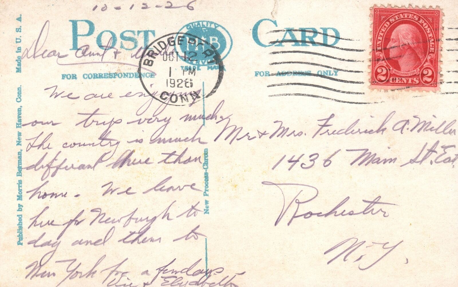 Vintage Postcard 1926 Rose Flowers Arches Beardsley Park Bridgeport ...