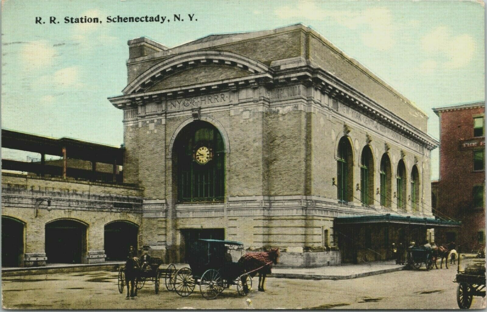 Schenectady Railroad R.R. Station Buggies & wagons No Cars J Bouton ...