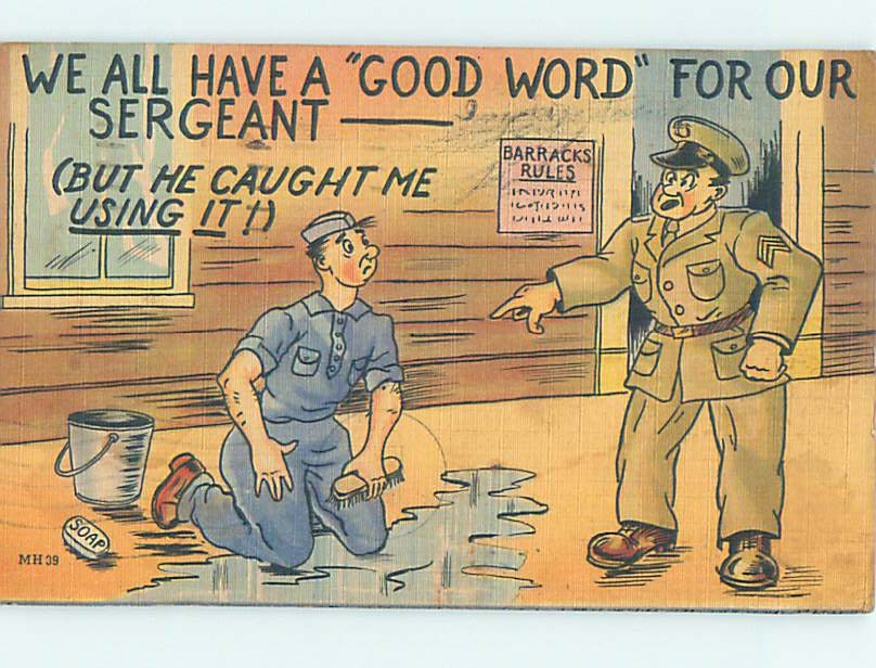 Linen comic military SERGEANT GIVES THE ORDERS TO SOLDIER HJ2025 ...