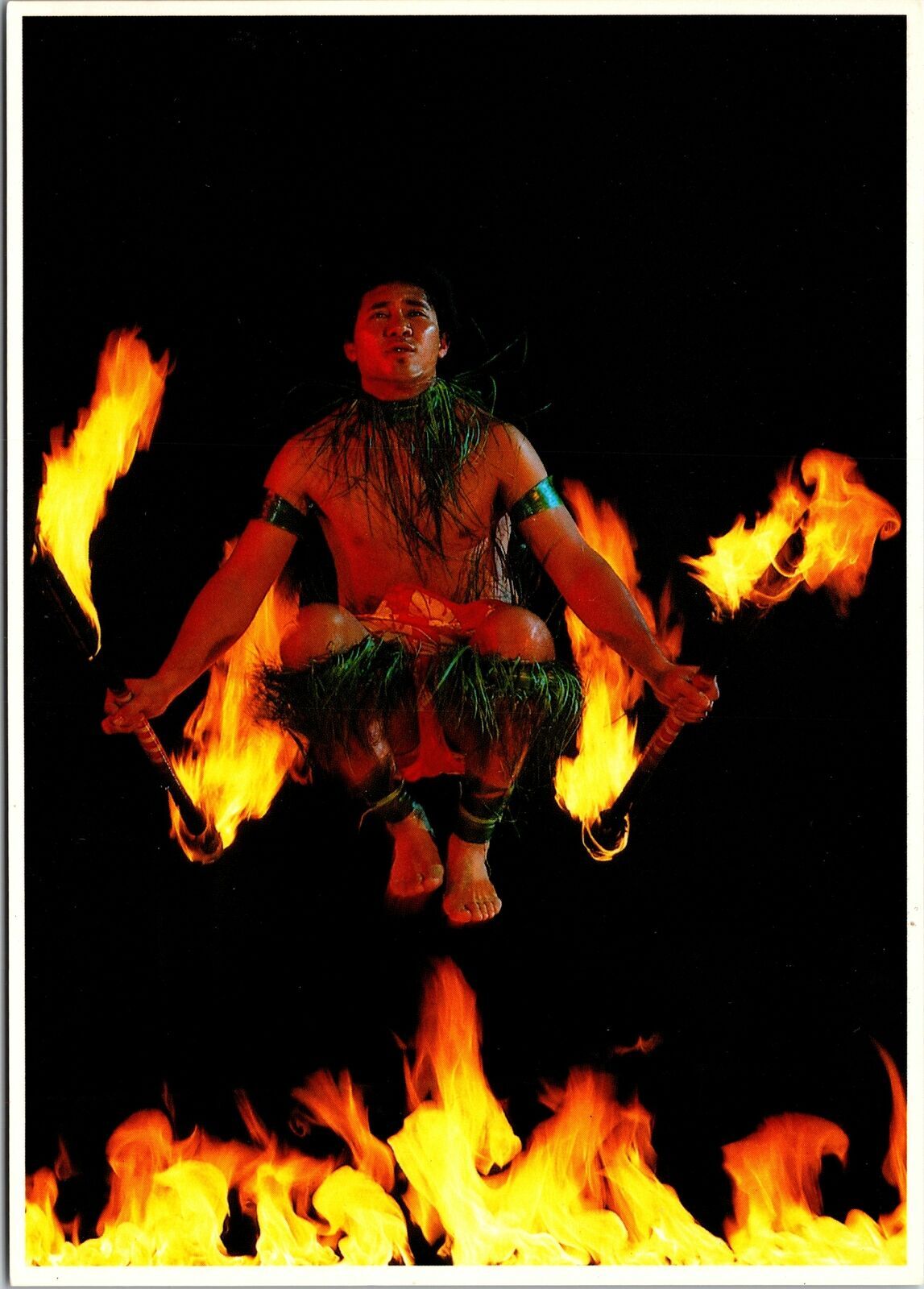 Vintage Continental Size Postcard Traditional Samoan Fire and Knofe ...