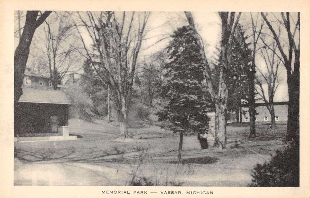 Vassar Michigan birds eye view Memorial Park antique pc Z40232 | United ...