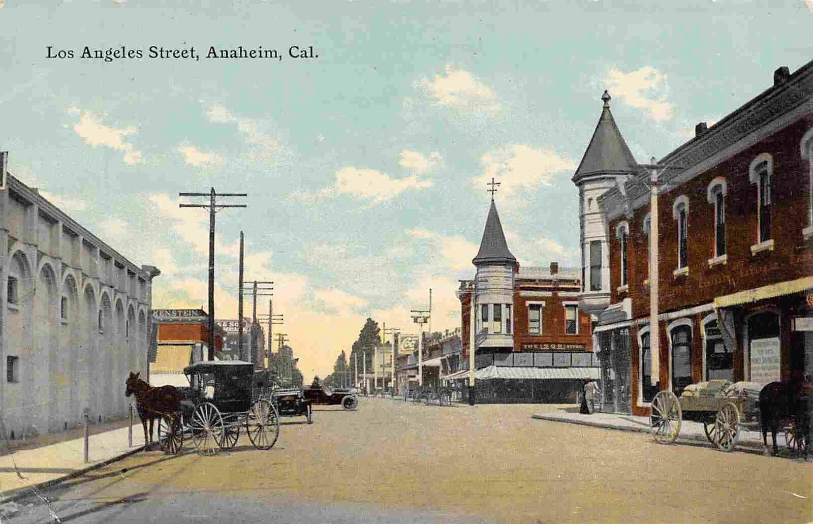 Los Angeles Street Scene Anaheim California 1910c postcard | United ...