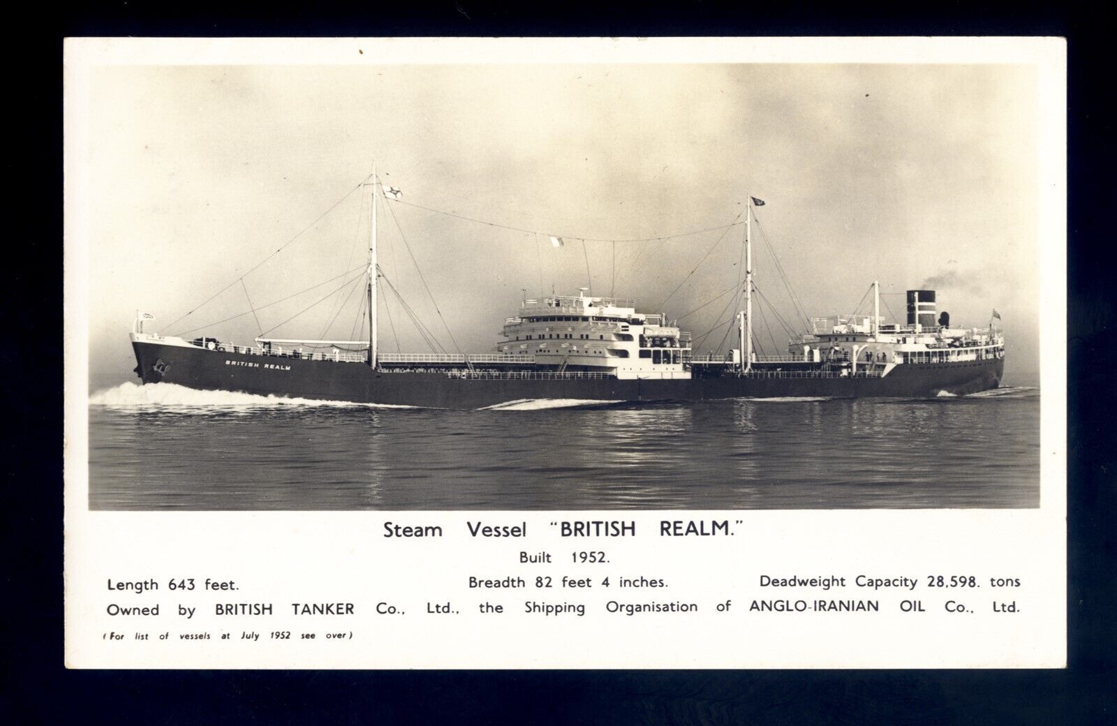 TA0823 - British Tanker Co. Oil Tanker - British Realm - built 1952 ...