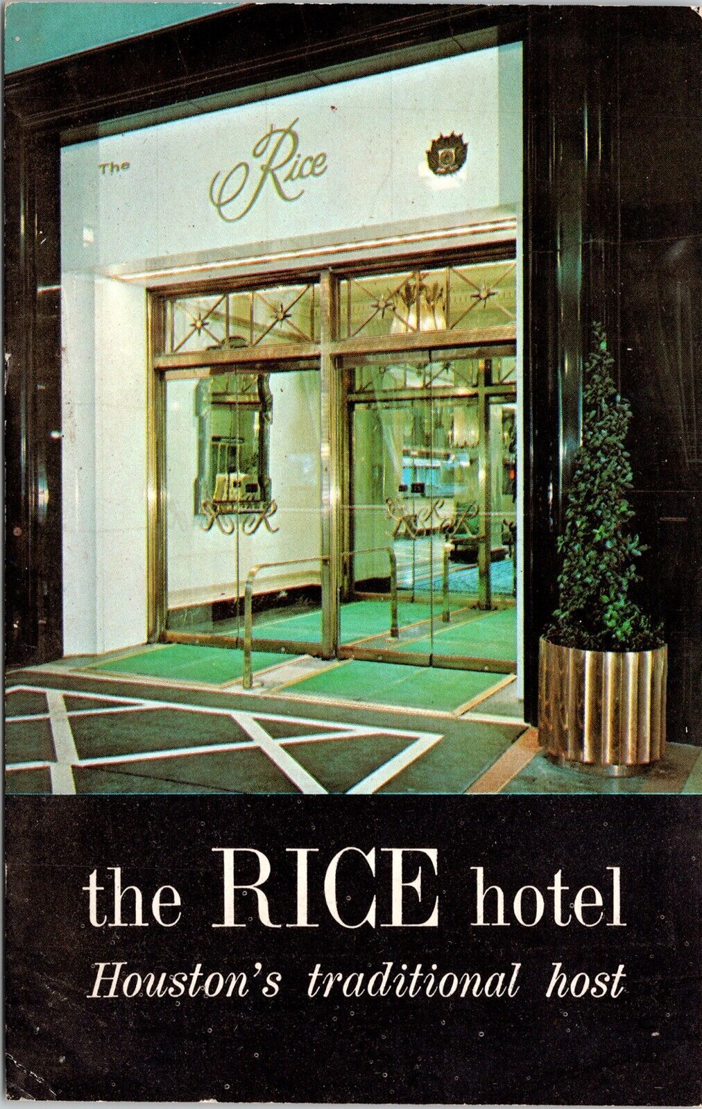 Historic Rice Hotel Lobby Entrance Downtown Houston Texas Chrome ...