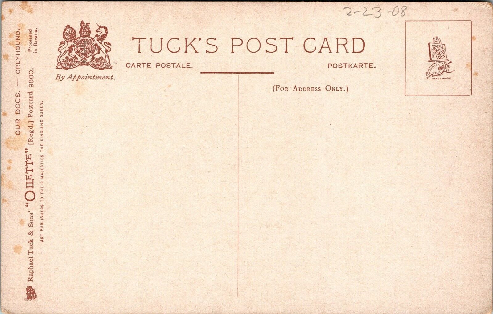 Vtg Greyhound Our Dogs Series Signed A Hanstein Art 1910s Tuck Oilette ...