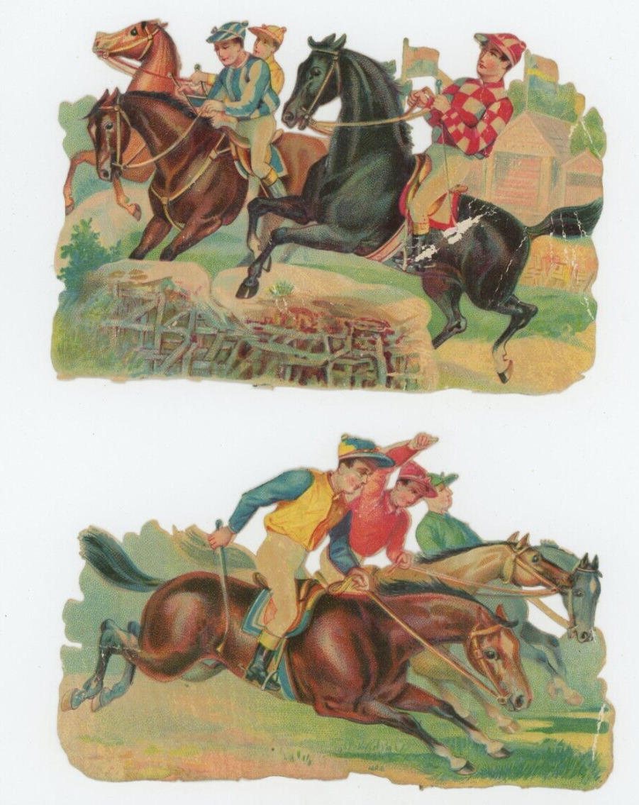 1880's Jockey Jockies Horse Race Horses Victorian DIe Cut Trade Card ...