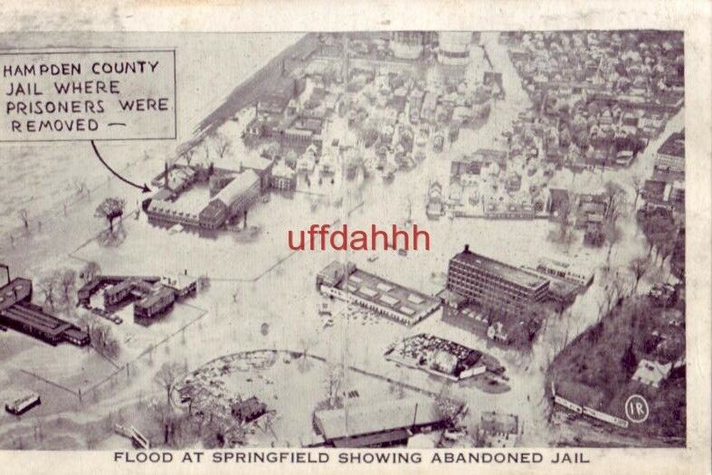 FLOOD AT SPRINGFIELD, MA SHOWING ABANDONED JAIL Great Flood of 1936 ...