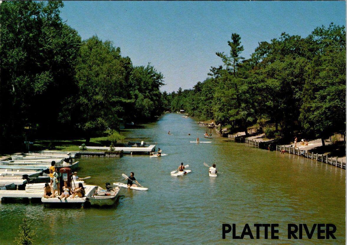 MI, Michigan PLATTE RIVER Boat Docks~Kayaking SLEEPING BEAR DUNES 4X6 ...