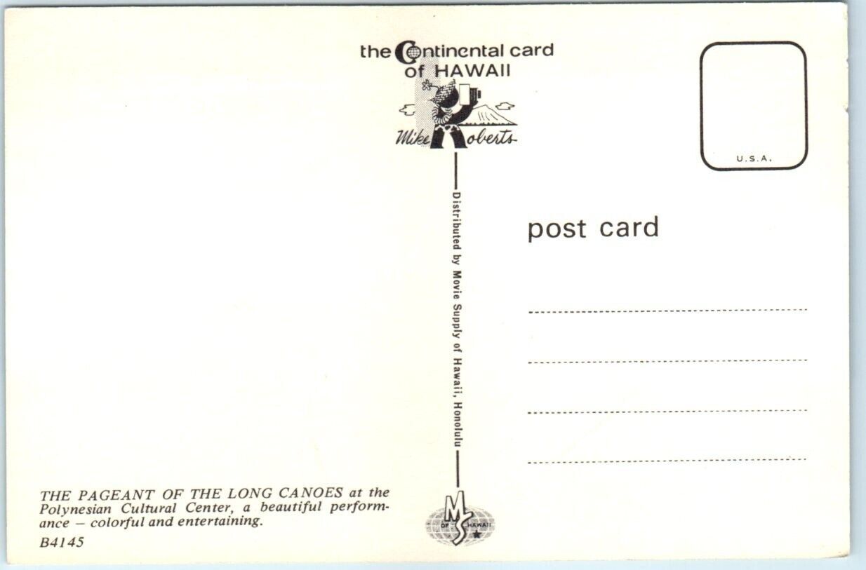 Postcard - The Pageant Of The Long Canoes, Polynesian Cultural Center ...