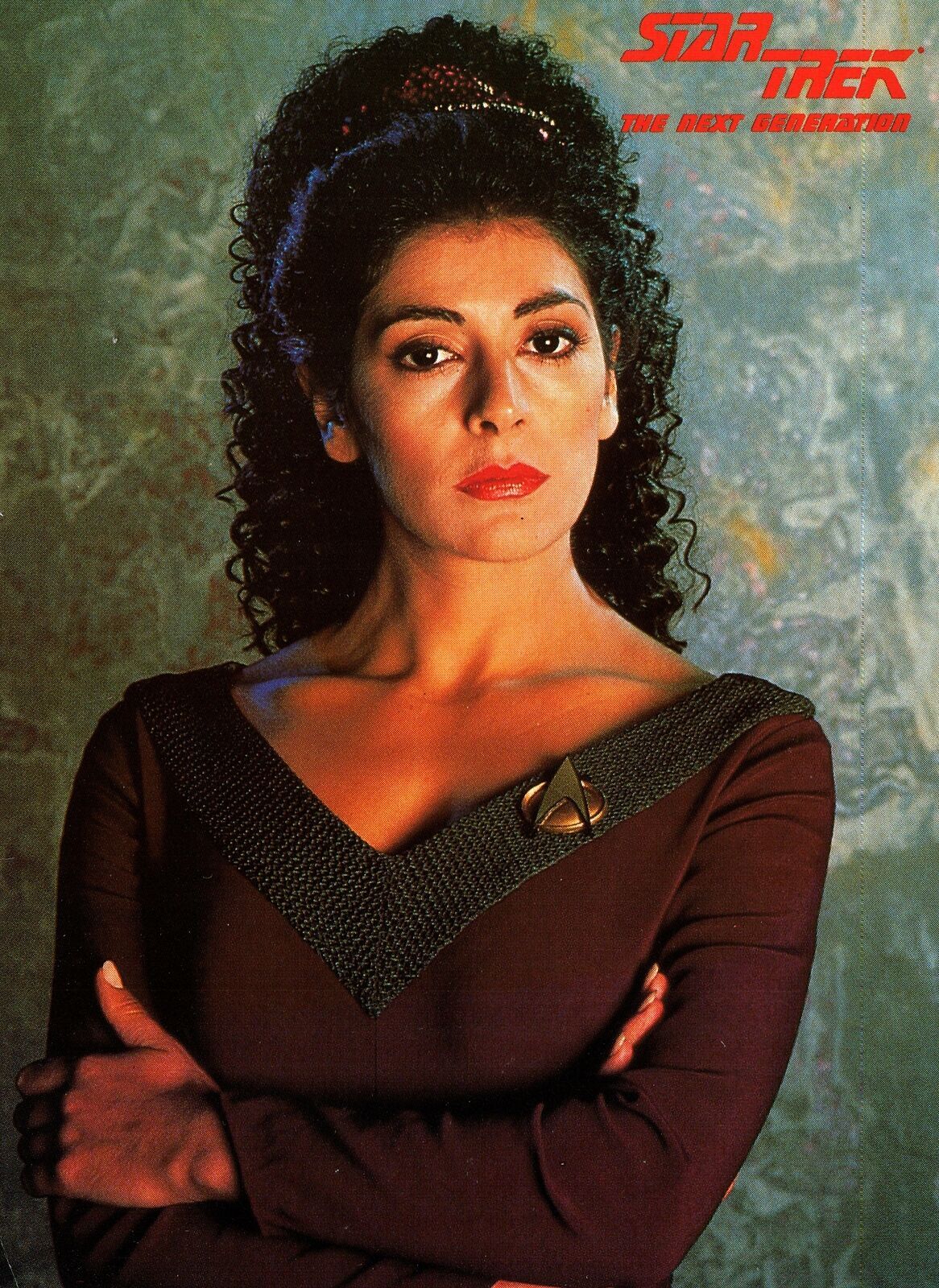 Continental Size Postcard Star Trek Marina Sirtis as Counselor Deanna ...
