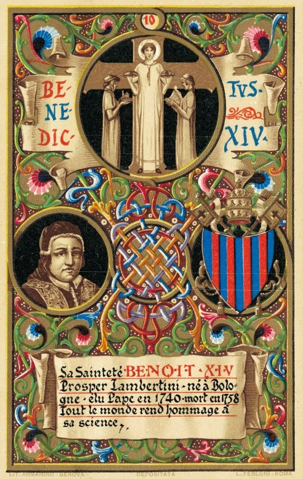Religion The Vatican City Art Postcard Pope Benoit XIV (Benedict) 06.20 ...
