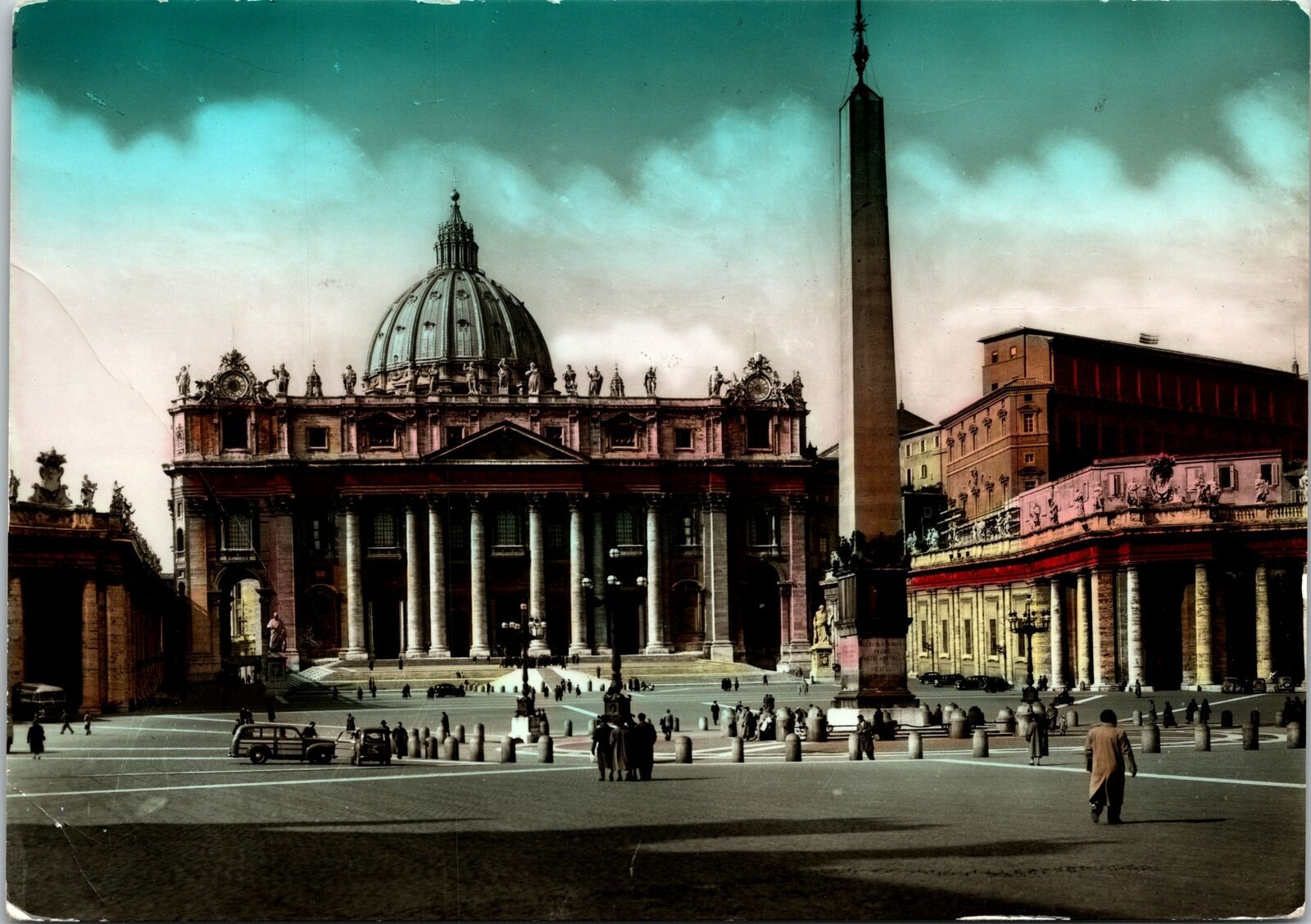 Vintage Continental Size Postcard Basilica at ST. Peter's Square Rome ...