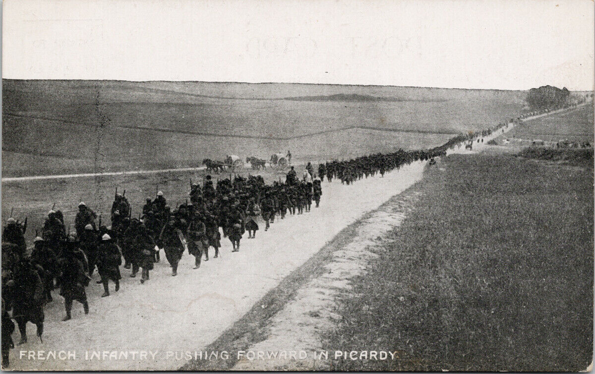 French Infantry Pushing Forward in Picardy Military Postcard G56 ...