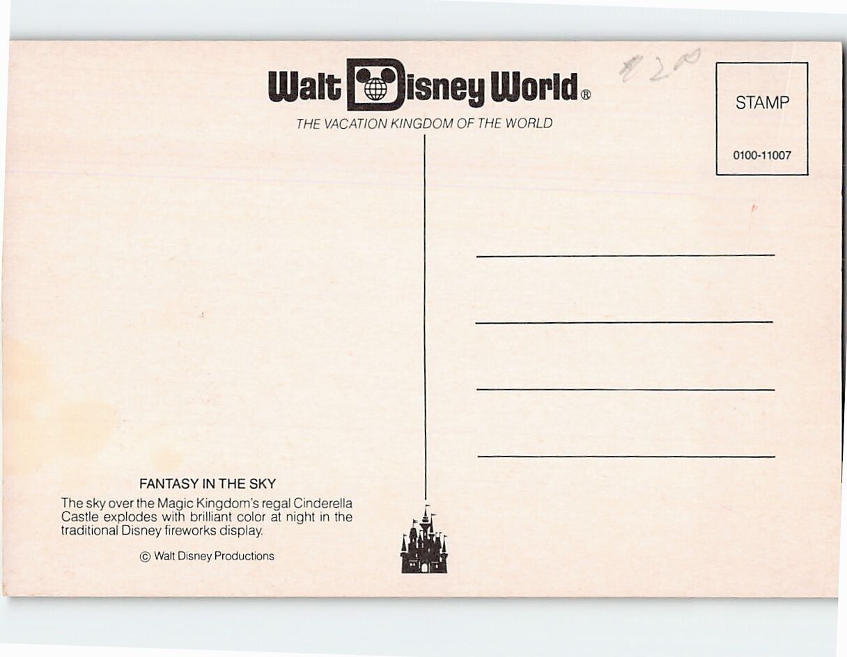 Postcard Fantasy In The Sky Magic Kingdom Walt Disney World Bay Lake ...