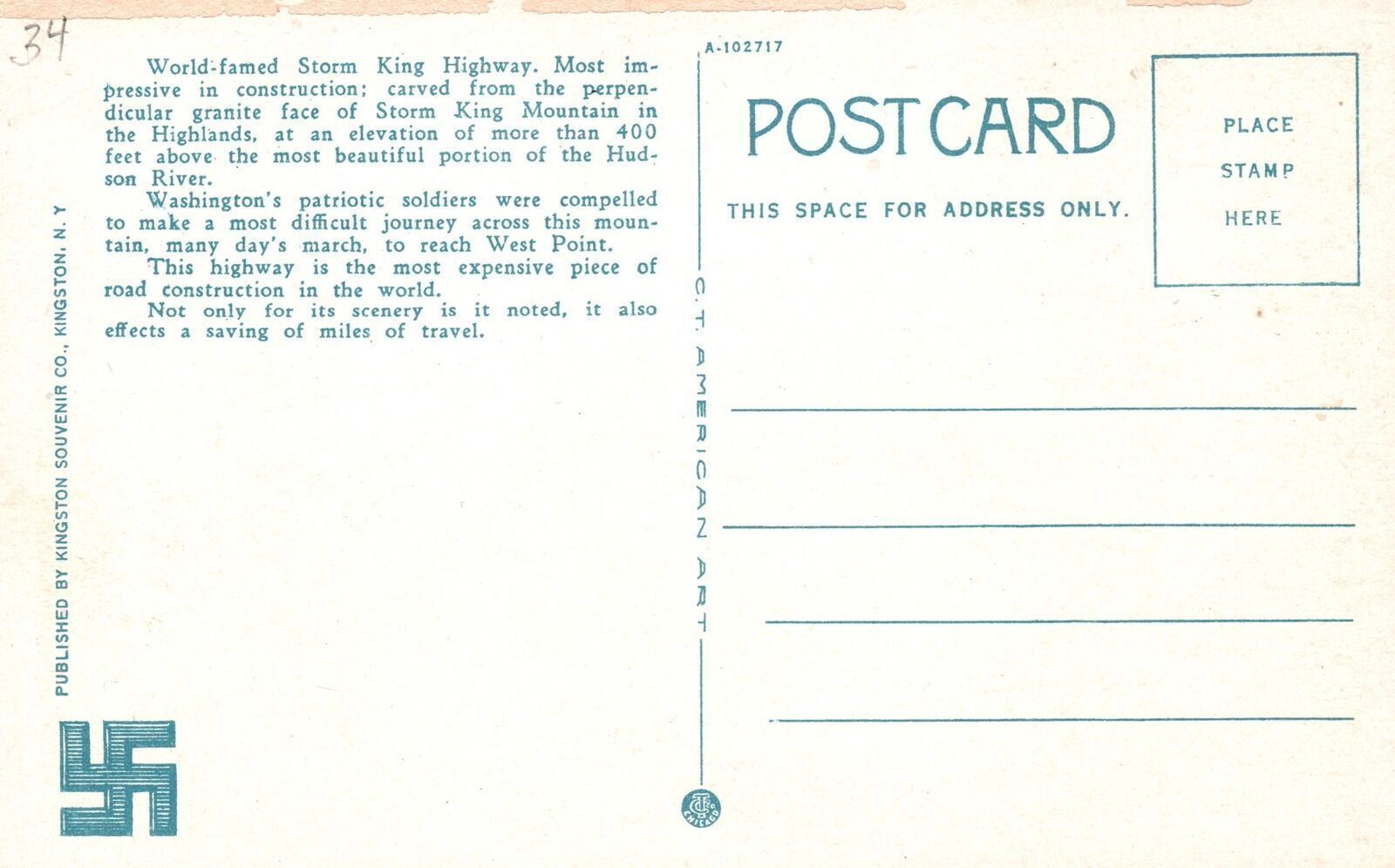 Vintage Postcard Top Mount Taurus On Hudson Storm King Highway New York ...