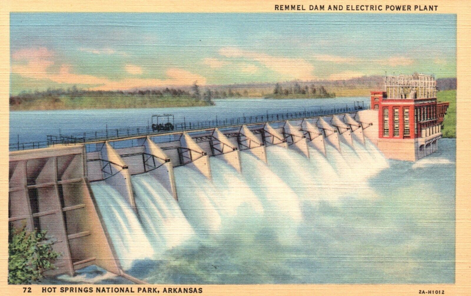 Postcard AR Hot Springs Remmel Dam & Electric Power Plant 1932 Vintage ...