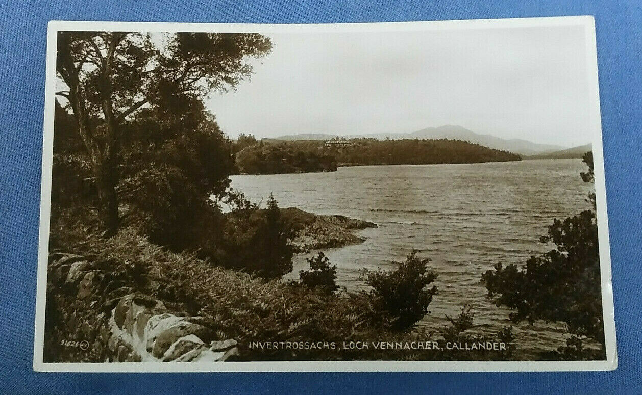 Vintage Real Photo Postcard Invertrossachs Loch Vennacher Callander F1F ...