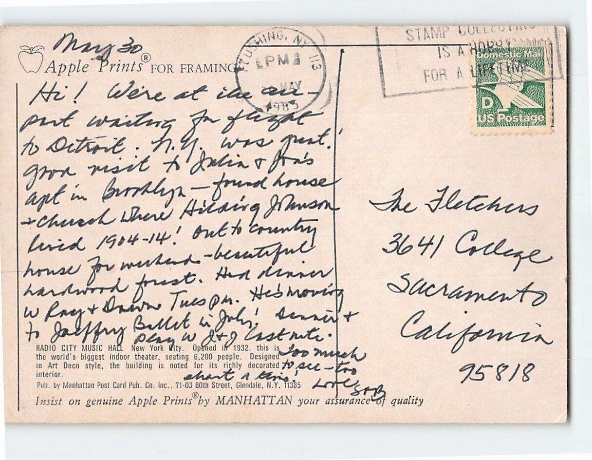 Postcard Radio City Music Hall New York City New York USA | United ...