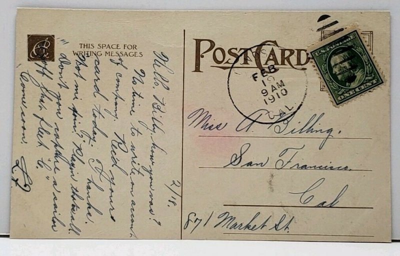 Archie Gunn Beautiful Lady, I Drink to One And Only One 1910 Postcard ...