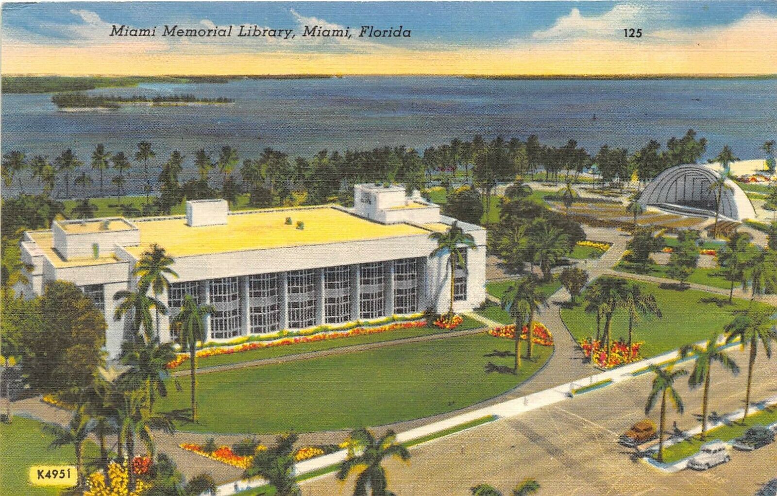Miami Florida 1940s Postcard Miami Memorial Library | United States ...
