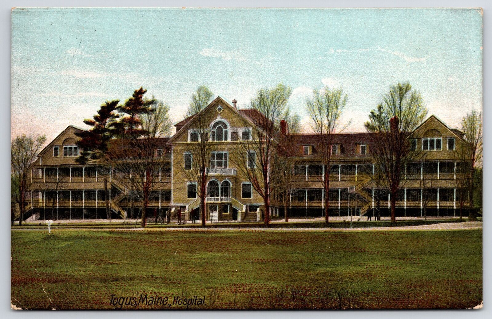 1910's Hospital Togus Maine ME Front View Medical Building Landmark ...