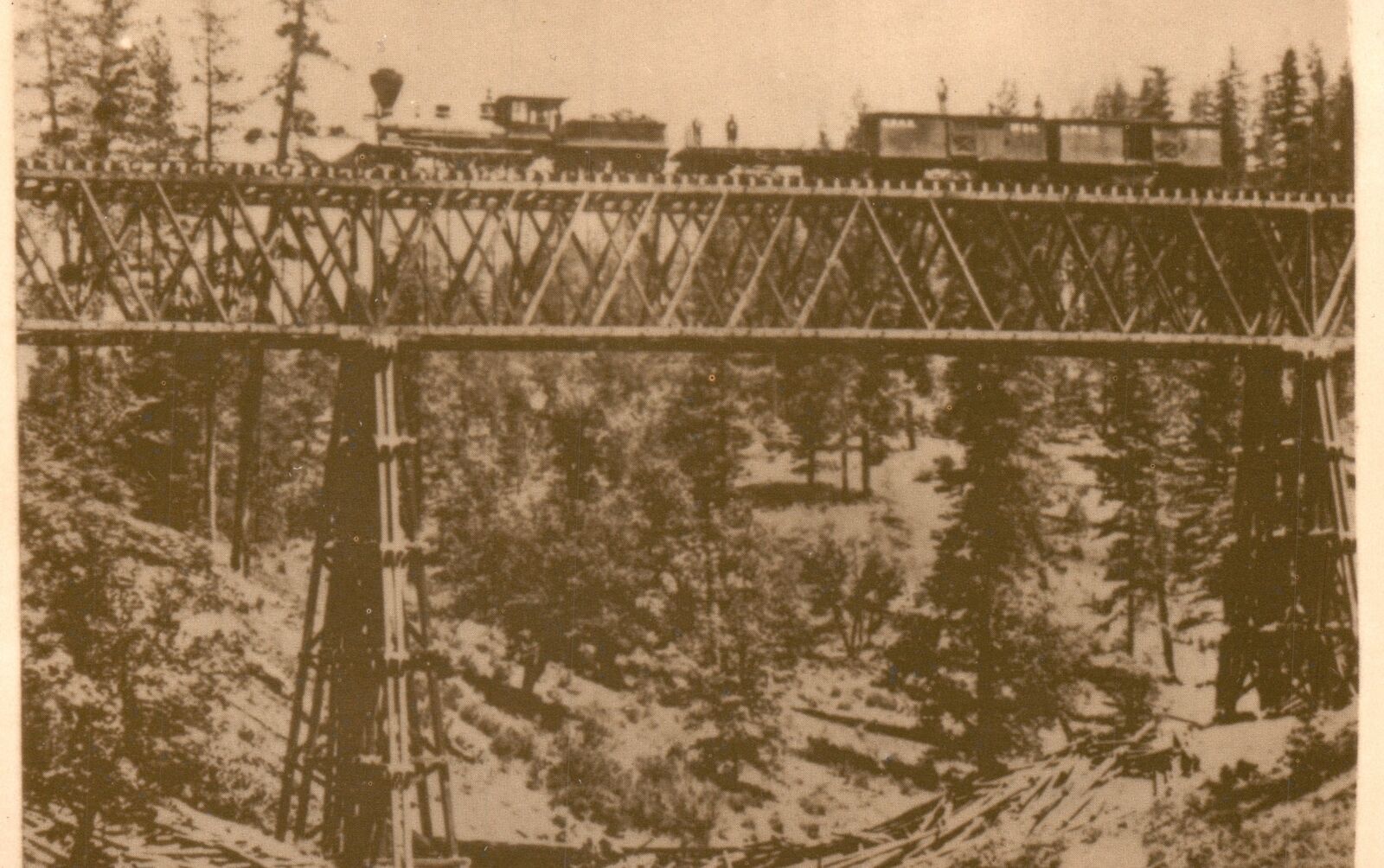 Vintage Postcard Master Photographers Long Ravine Bridge on CPRR By AA ...