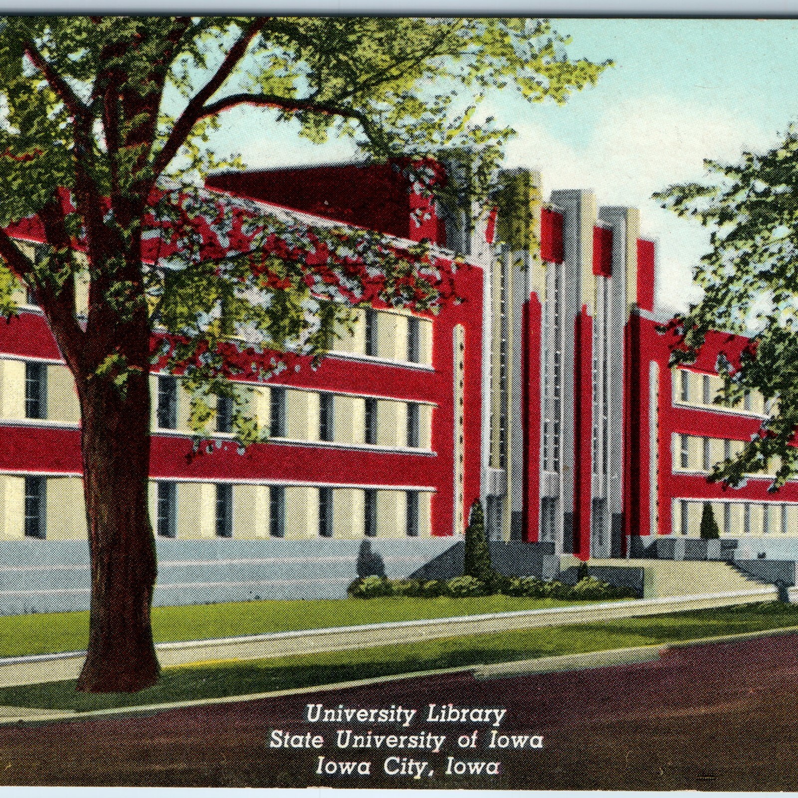 1953 Iowa City, IA University Iowa Library Art Deco Mid Mod ...