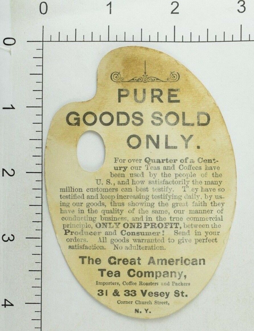 1880's Lot of 3 Die Cut Victorian Cards 2 Great America Tea Co, 1 Blank ...