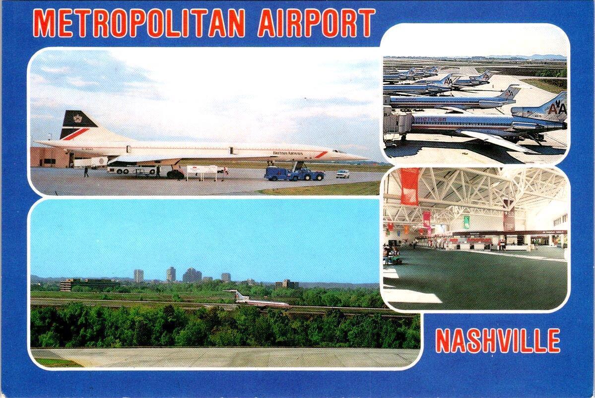 Nashville, TN Tennessee METROPOLITAN AIRPORT Terminal~Concorde 1988 4X6 ...