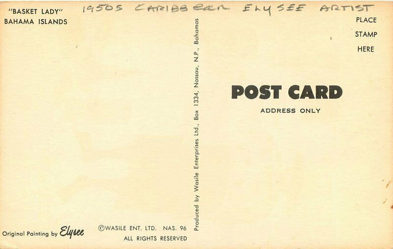 Caribbean 1950s Elysee Artist Postcard Wasile Enterprise Artist 22-1949 ...