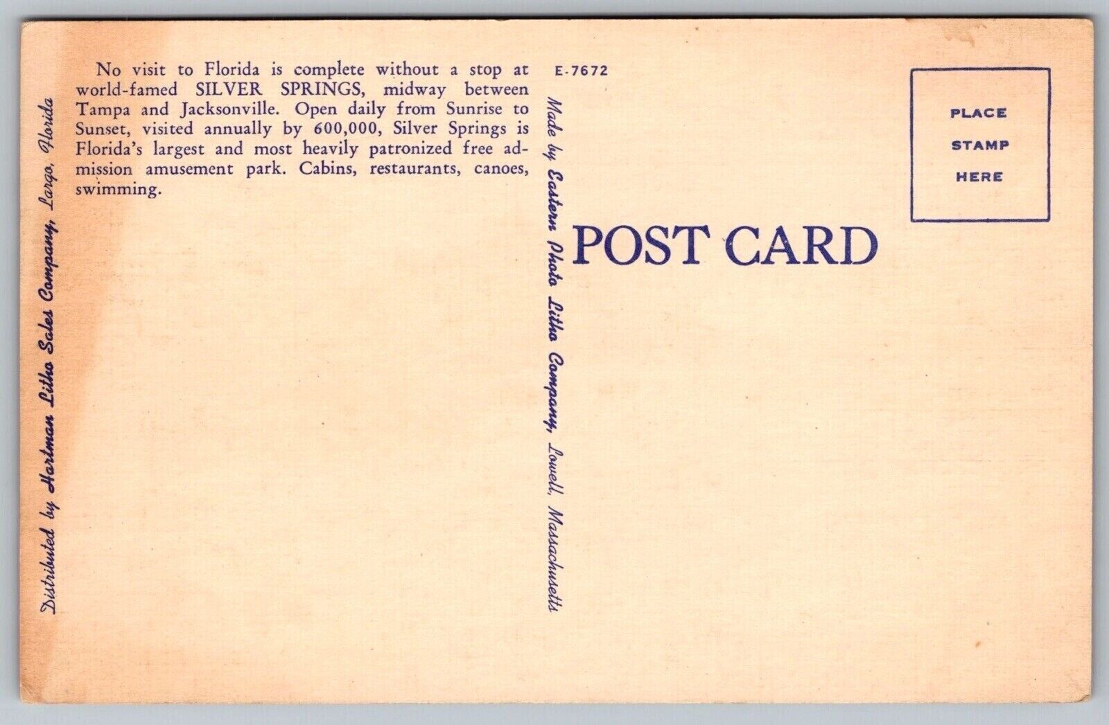 Silver Springs Florida Jungle Cruise Boat Cruising Scenic Linen ...