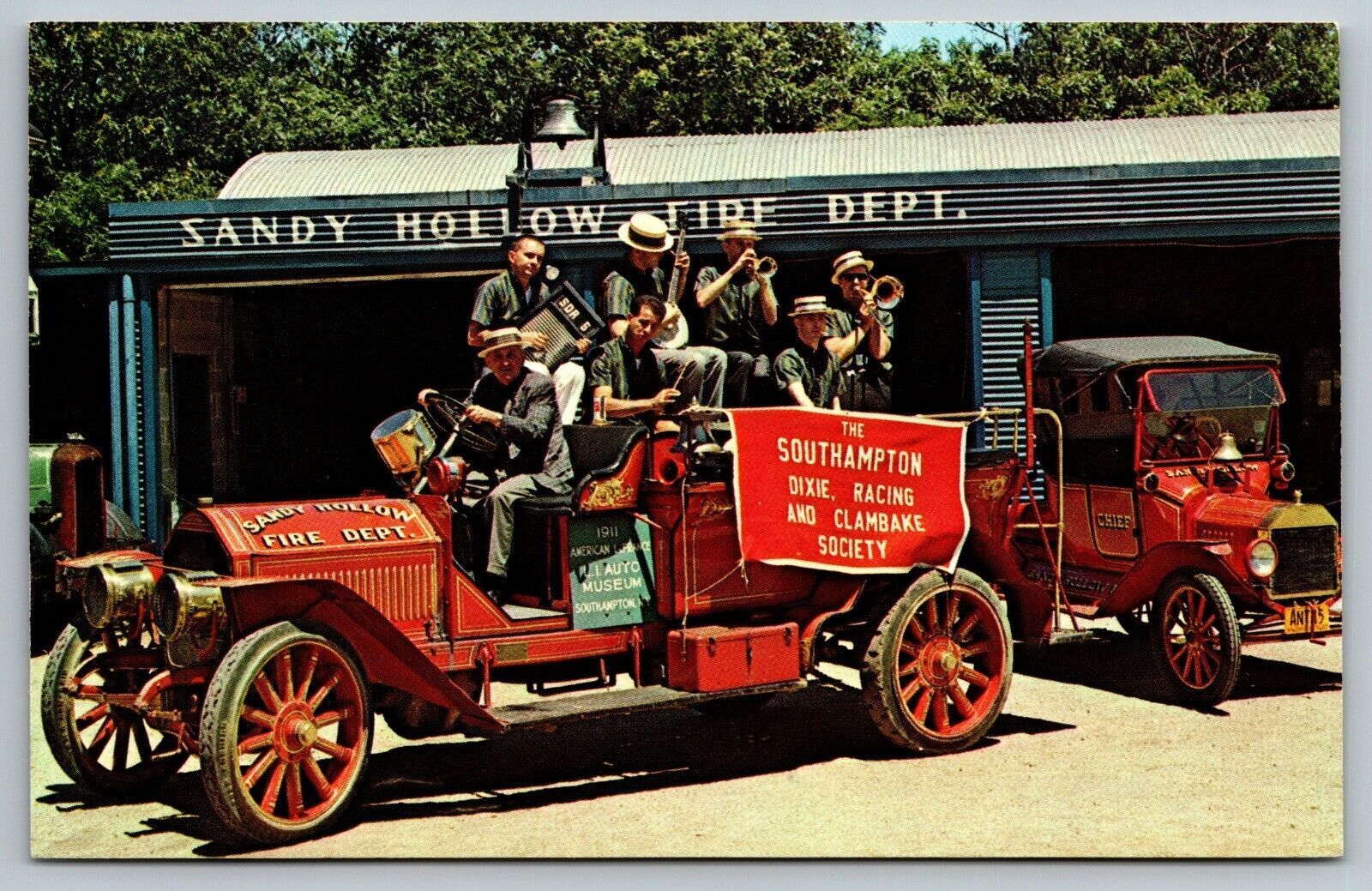 Fire Truck Engine - Fireman Postcard - Long Island - New York ...