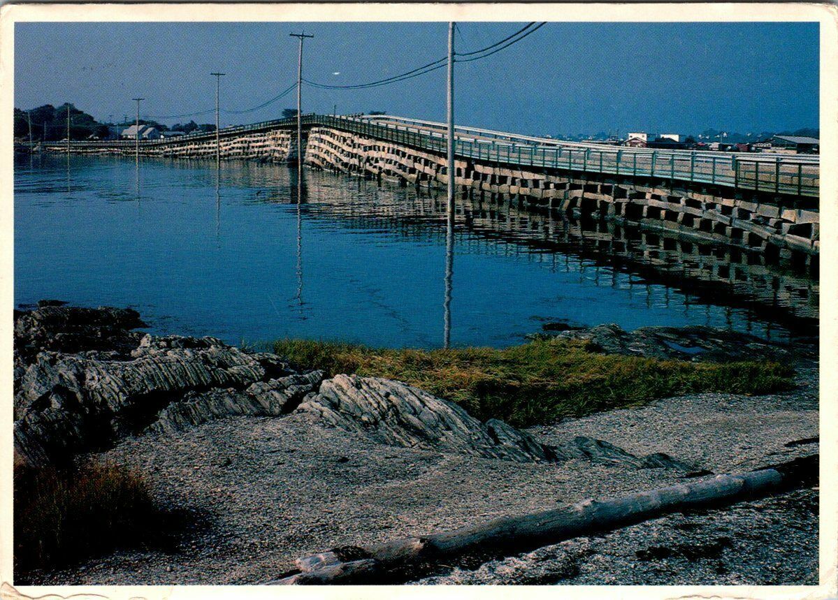 Vintage Continental Size Postcard Cribstone Bridge Bailey Island Maine ...