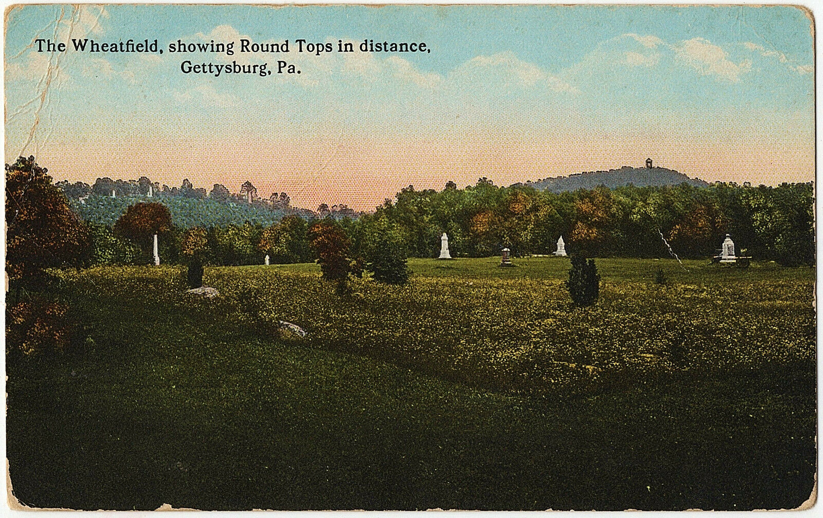 1907-1915 Gettysburg PA The Wheatfield Showing Round Tops Civil War DB ...