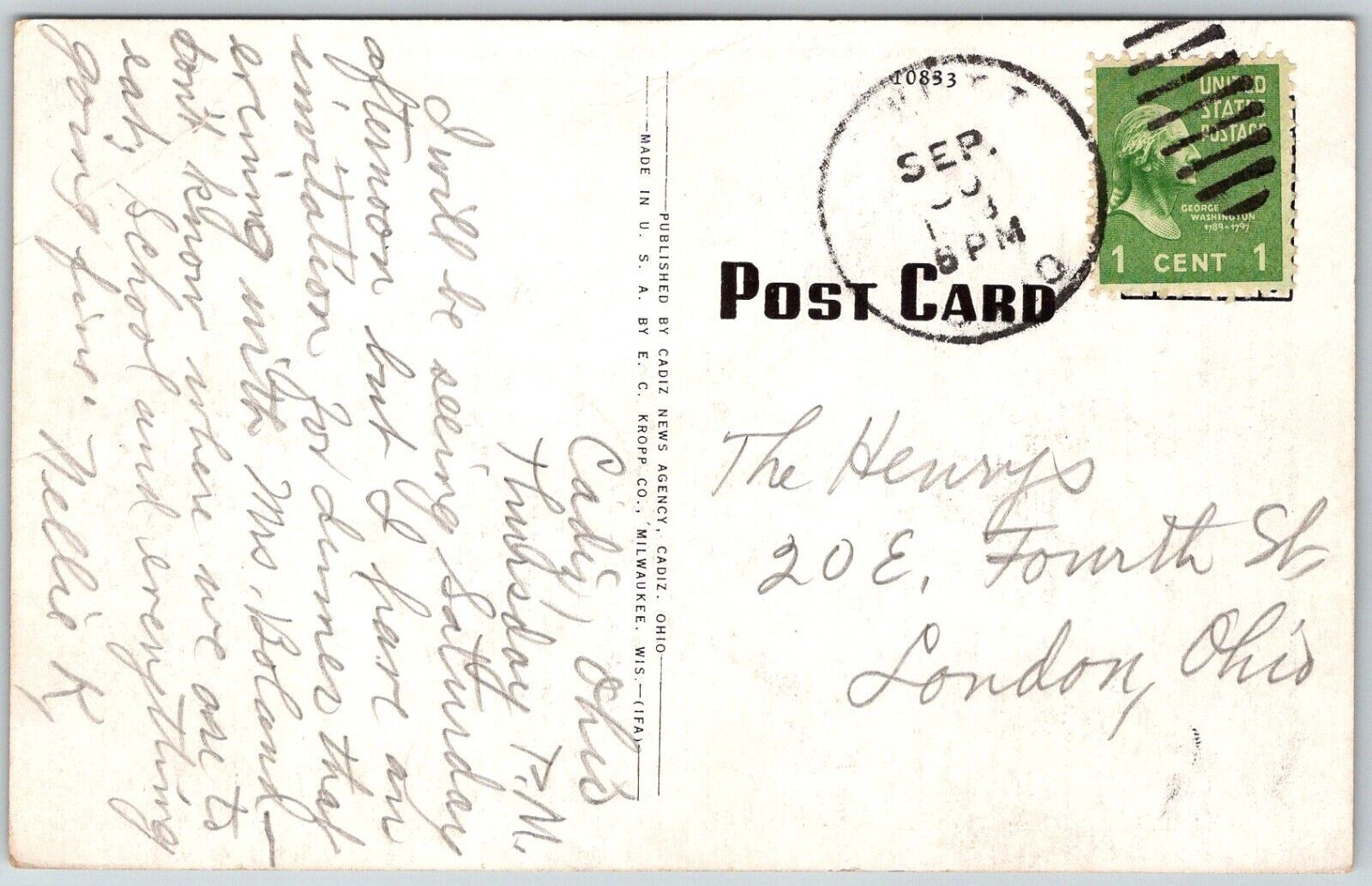 New Rumley Ohio 1940 Postcard General Custer's Birthplace | United ...