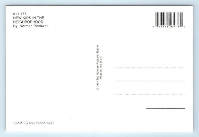 "NEW KIDS IN THE NEIGHBORHOOD" Norman Rockwell 4"x6" ~ 1994 Repro ...