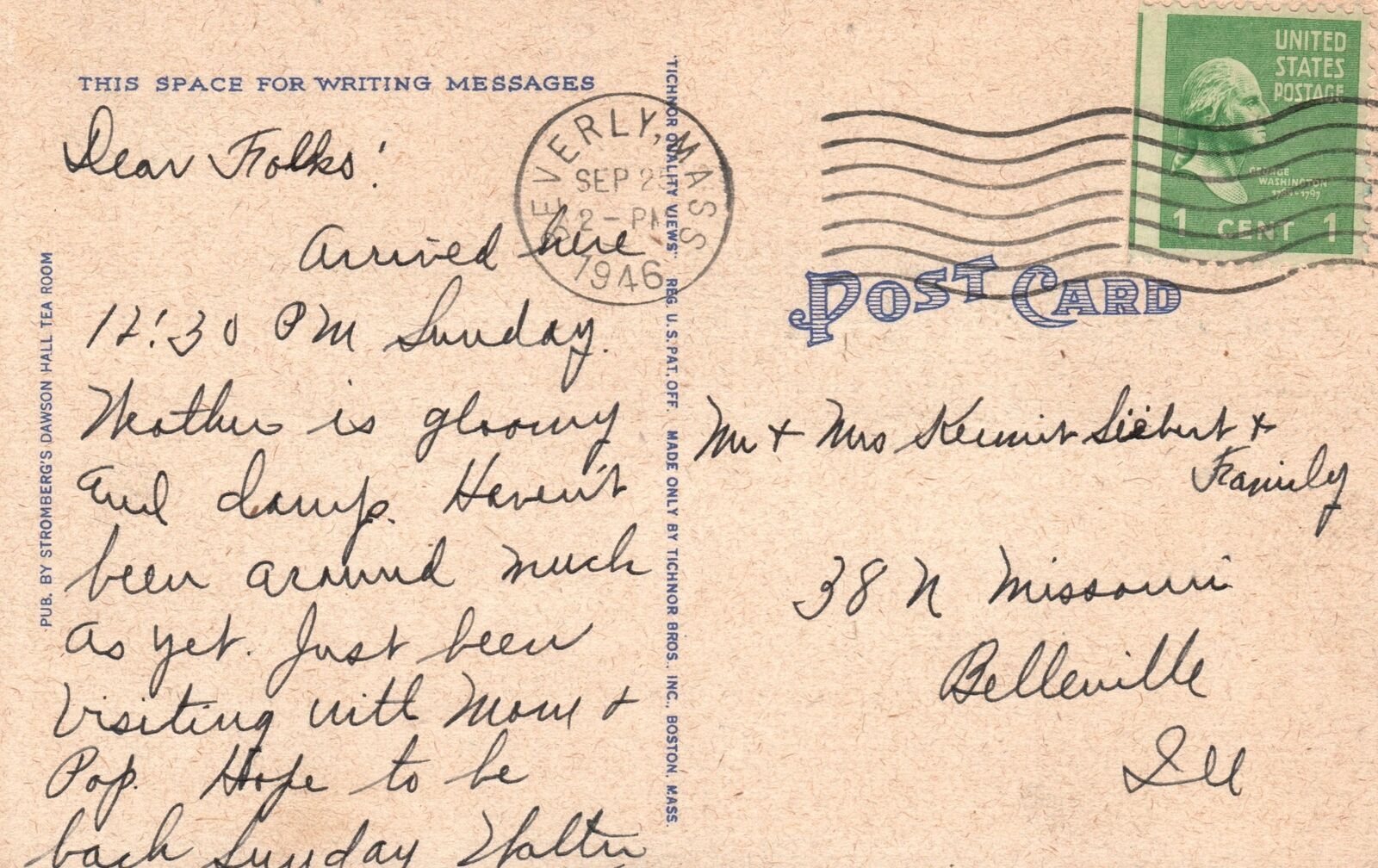 Vintage Postcard 1946 Lilies In Glory David S. Lynch Memorial Park ...