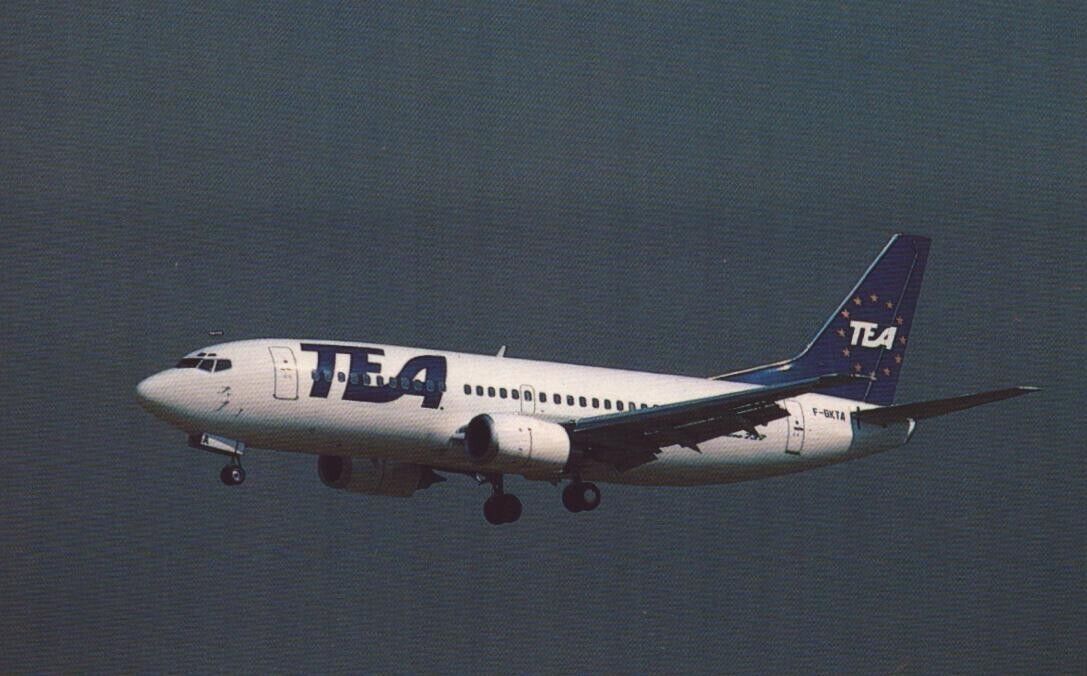 VIntage Airline Airplane Postcard - TEA France Airlines - Boeing 737 ...