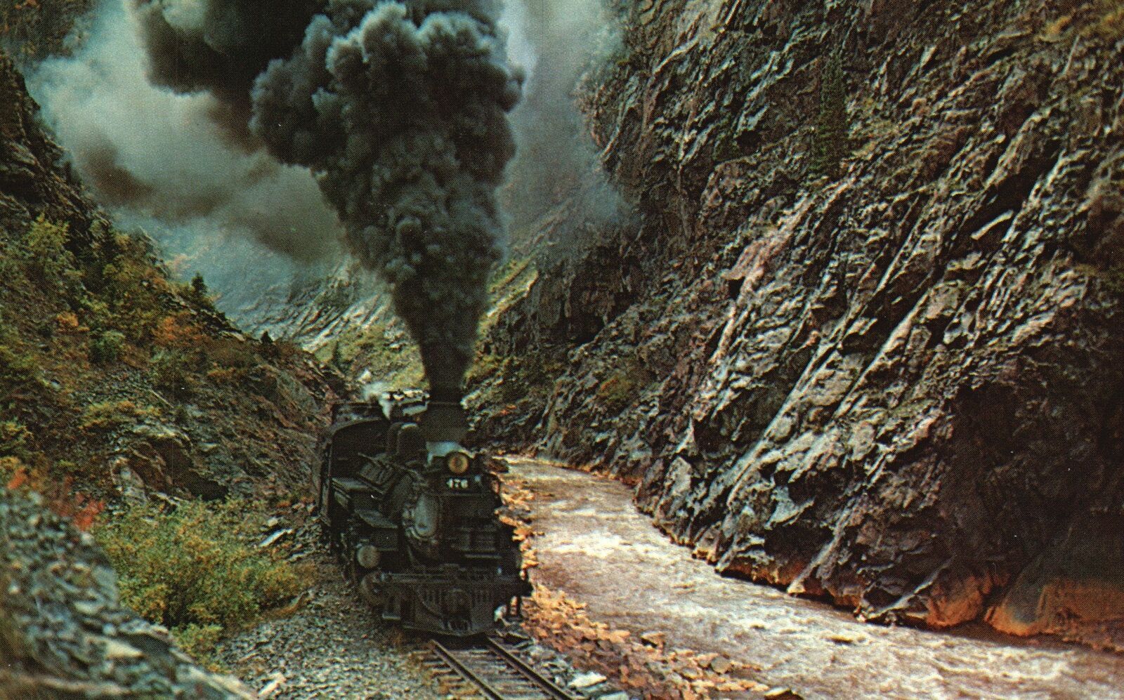 Vintage Postcard The Silverton Narrow Gauge In The Animas River Gorge D ...