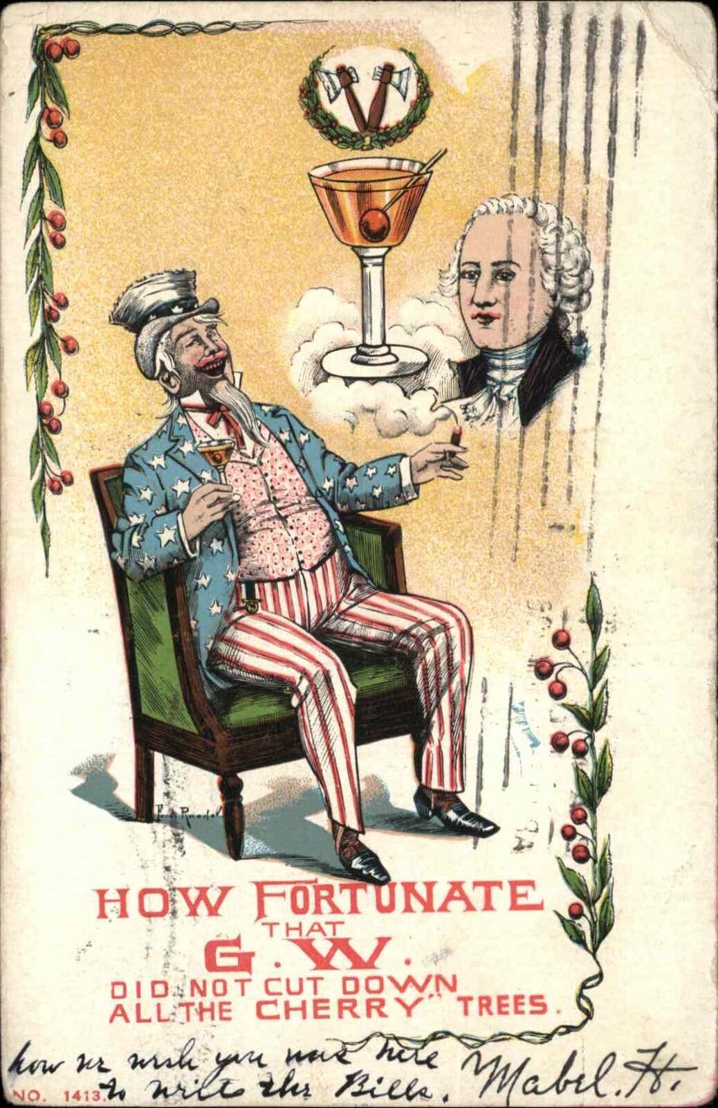 Uncle Sam Drunk Cherry Liqueur ALCOHOL DRINKING GEORGE WASHINGTON PC ...