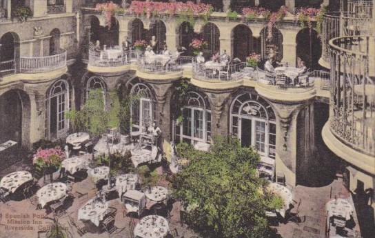 California Riverside The Spanish Patio Mission Inn Handcolored ...