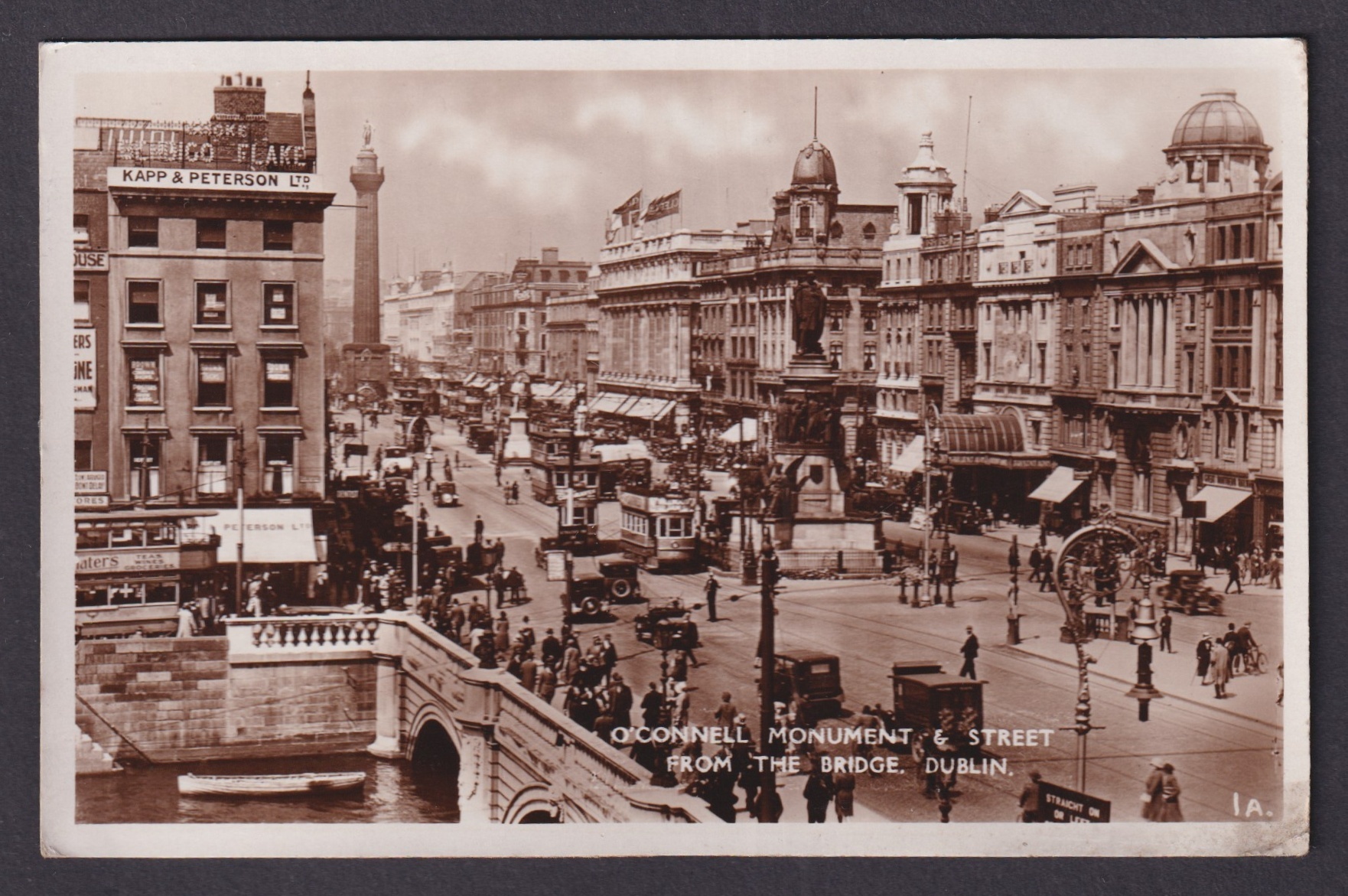 Vintage Postcard Ireland Dublin O'Connel Monument and Street 1935 ...