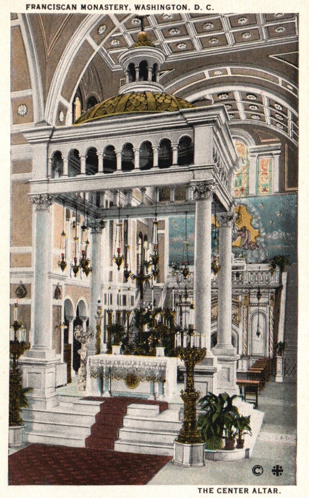 Washington DC, Franciscan Monastery, Center Altar, Vintage Postcard ...