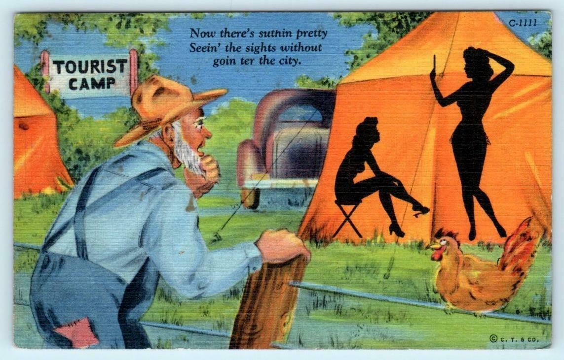 RAY WALTERS? Shadow Comics SEXY SILHOUETTE Camping Tent 1941 Risque ...