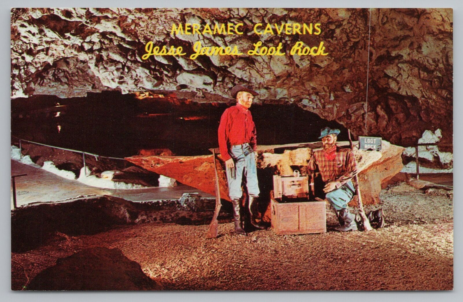 Stanton Missouri~Jesse James Loot Rock~Meramec Caverns~Vintage Postcard ...