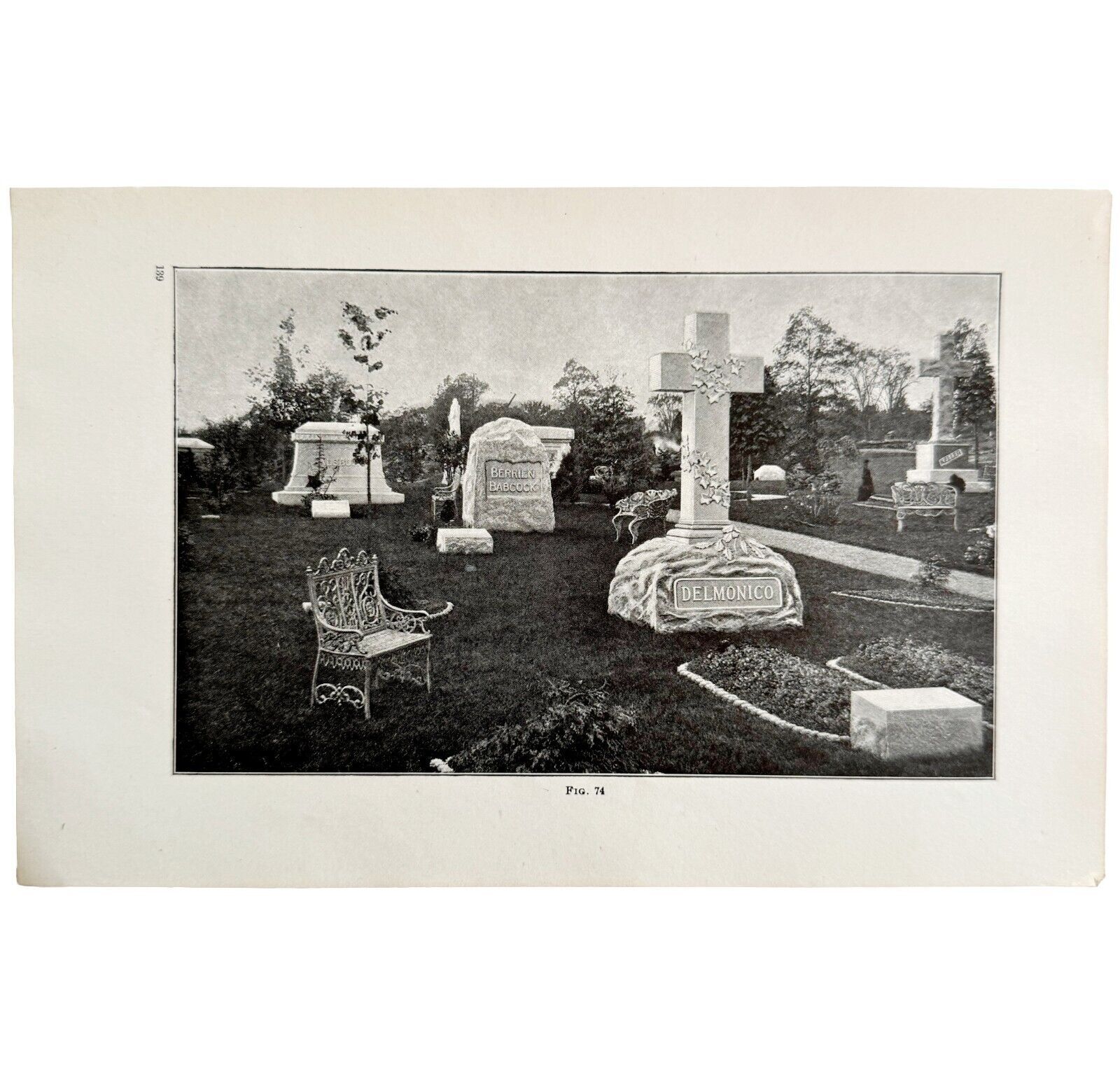 Grave Tombstone Architecture Example 1899 Victorian Art Drawing ...