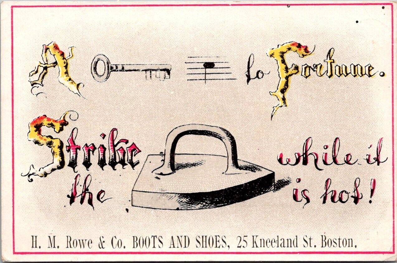 H M Rowe & Co Boots And Shoes Rebus Puzzle Victorian Trade Card ...