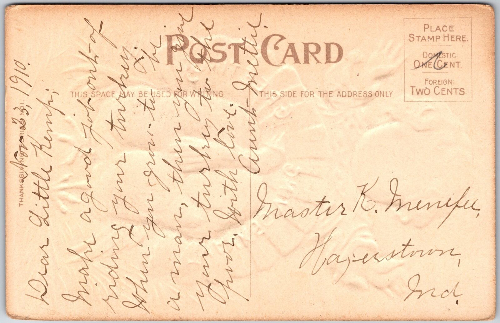 Thanksgiving The Little Girl And The Turkey Greetings and Wishes Card ...