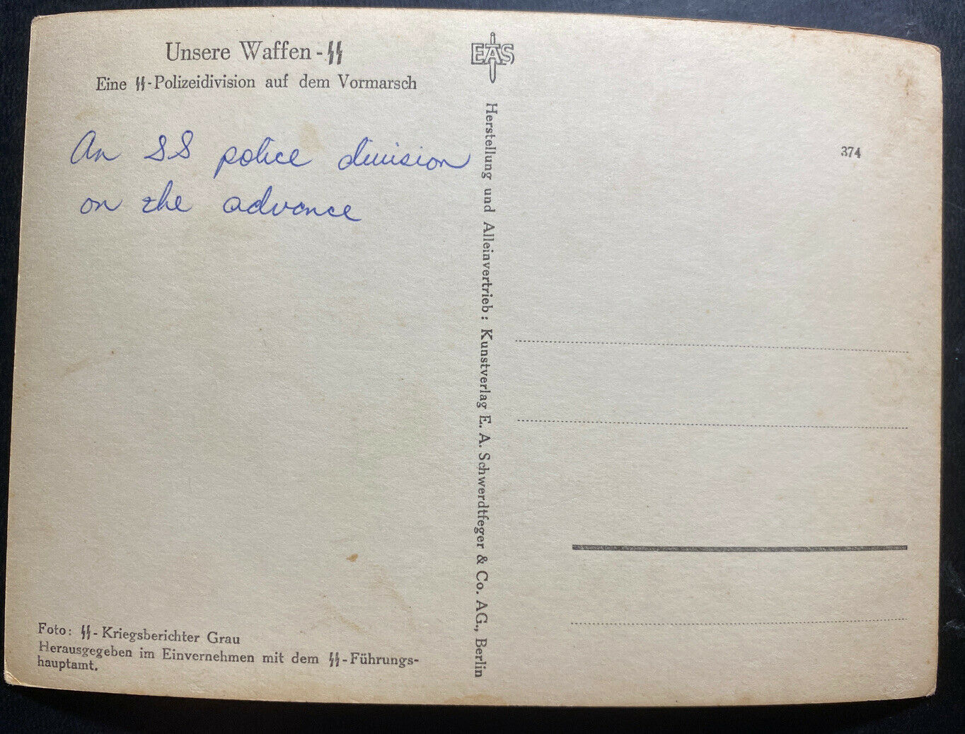 Mint Germany Real Picture Postcard Cover Waffen SS Police Division ...